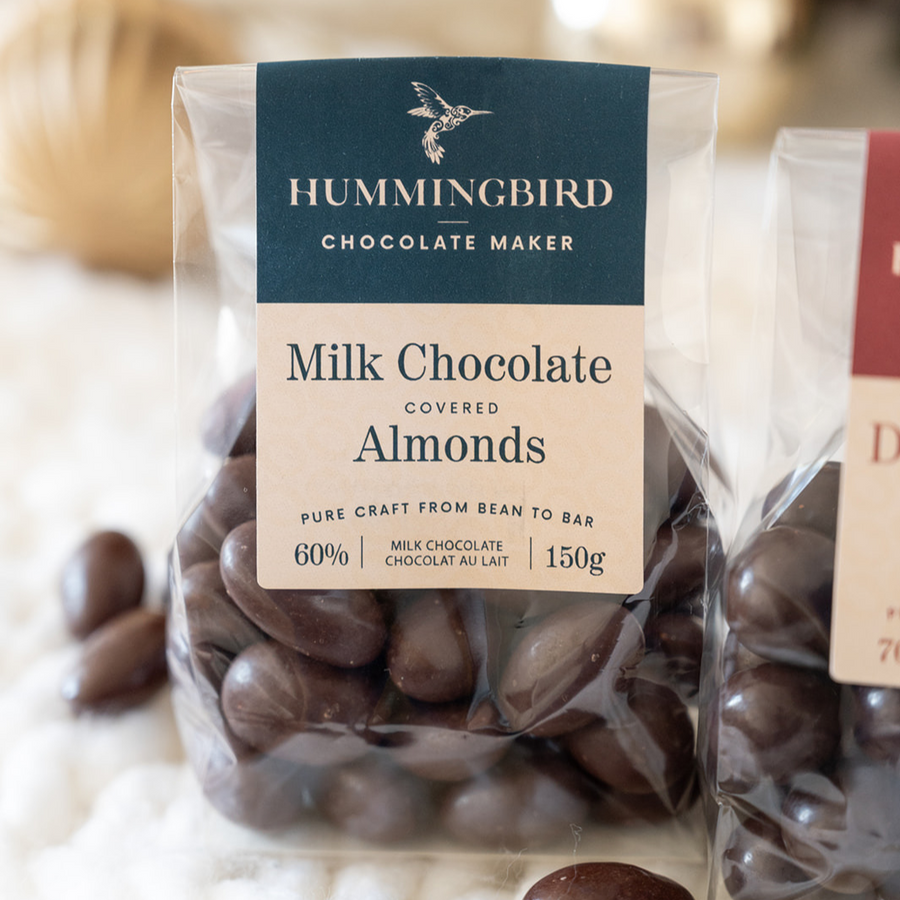 Milk Chocolate Covered Almonds - Hummingbird Chocolate Maker